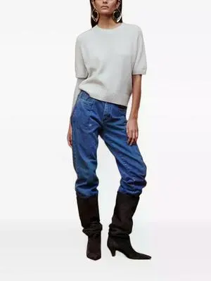 ALLUDE Short-sleeve Crew-neck Sweater