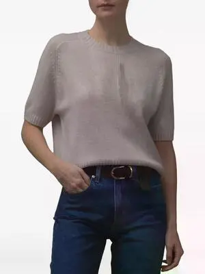 ALLUDE Short-sleeve Crew-neck Sweater