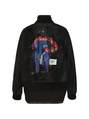 ORDINARY COUTURE CODE Graphic-print Panelled Bomber Jacket