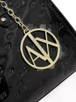 Armani Exchange Logo-embossed Patent Shoulder Bag