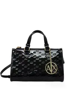 Armani Exchange Logo-embossed Patent Shoulder Bag