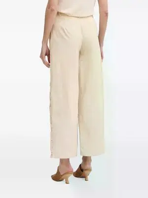 Sisley Guipure-lace Cropped Trousers - Neutrals