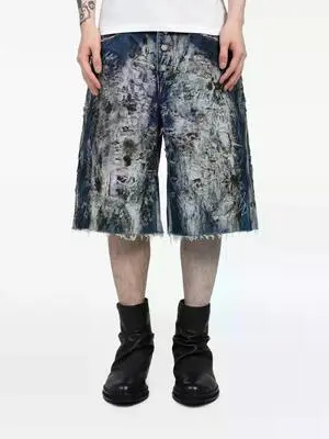 THUG CLUB Hard-washed Destroyed Shorts