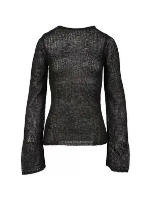 HELIOT EMIL Cut-out Flared-sleeve Sweater - Black