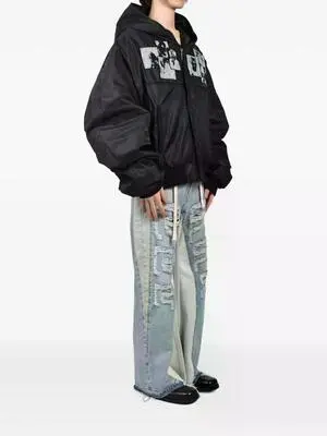 RRR123 Mentalists Patch-detail Hooded Bomber Jacket