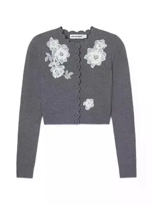 SELF-PORTRAIT Lace-flower Knit Cardigan