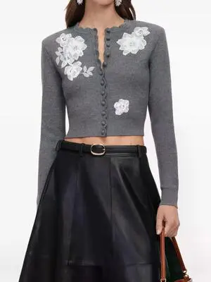 SELF-PORTRAIT Lace-flower Knit Cardigan