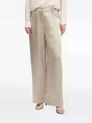 Sisley Crinkled Palazzo Pants - Silver