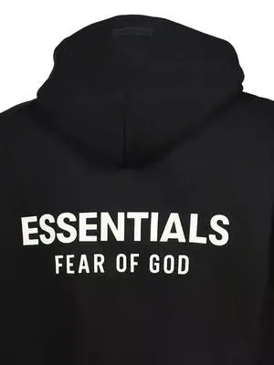 ESSENTIALS Fear Of God Logo-print Zip-up Hoodie - Black