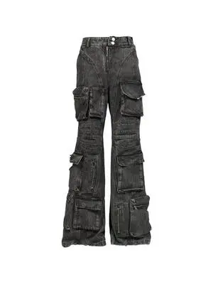 Natasha Zinko Multi-pocket Wide-leg Jeans - Black