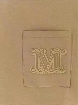 Max Mara Logo-embroidered Pocket-detail Cotton T-shirt - Brown