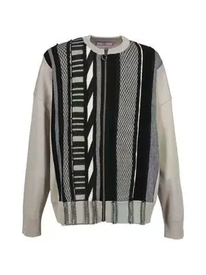 Martine Rose Multi-stripe Zip-up Cardigan - Neutrals