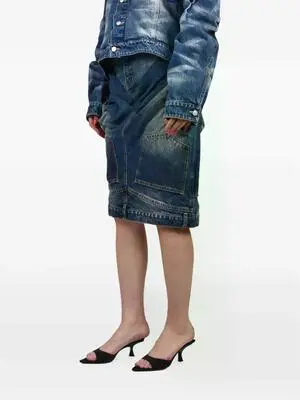 Natasha Zinko Double Layered Denim Midi Skirt