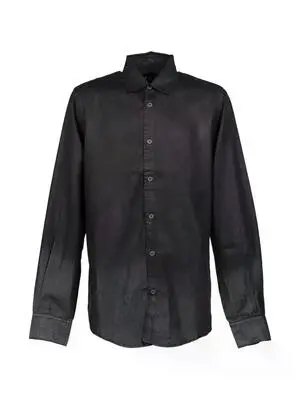 P.L.N. Pointed-collar Curved-hem Shirt