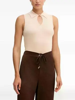 Sisley Cut-out Sleeveless Tank Top - Neutrals