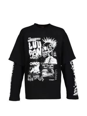 LỰU ĐẠN Layered-design Graphic-print T-shirt