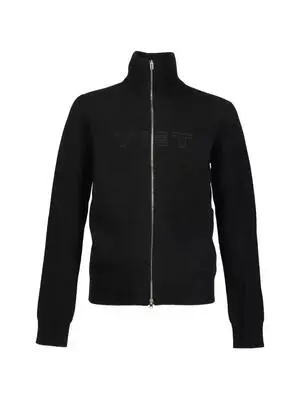 Vetements Logo-embroidered Zip-up Sweater - Black