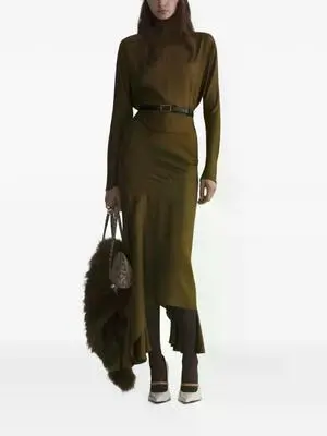 MUGLER Mock Neck Bat Sleeves Top