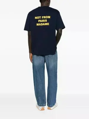 Drole De Monsieur Bold Slogan T-shirt Blue