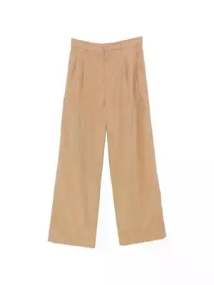 WHITE SAND Pleated Wide-leg Trousers