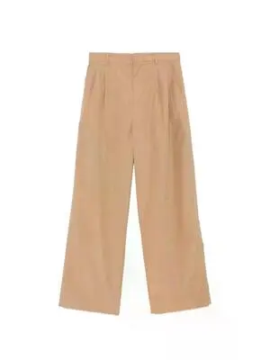 WHITE SAND Pleated Wide-leg Trousers - Neutrals