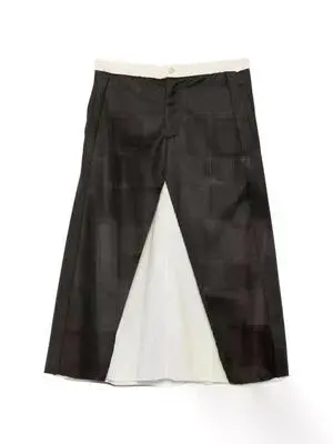 SONIA CARRASCO Check Raw-edge Midi Skirt