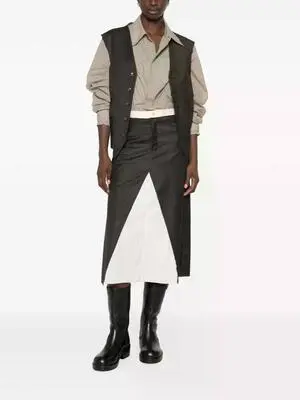 SONIA CARRASCO Check Raw-edge Midi Skirt