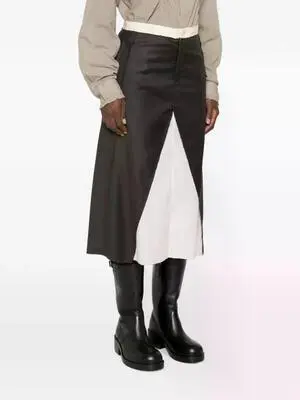 SONIA CARRASCO Check Raw-edge Midi Skirt