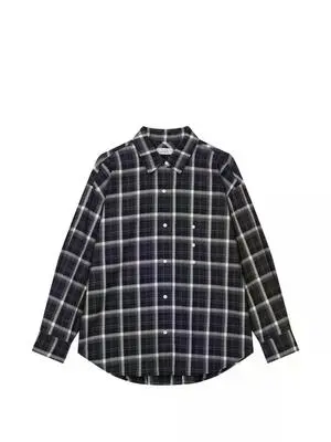 STUDIO TOMBOY Check-pattern Convertible Shirt - Blue