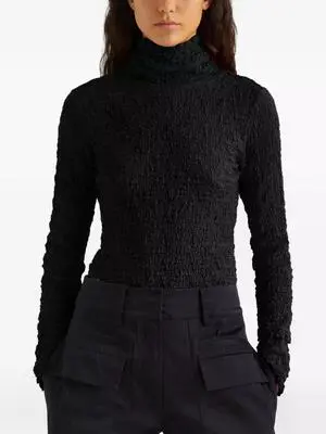 Proenza Schouler White Label Harriet Smocked Jacquard Top
