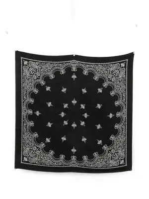 Destin Paisley-print Wool Scarf - Black