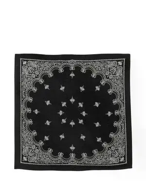 Destin Paisley-print Wool Scarf - Black