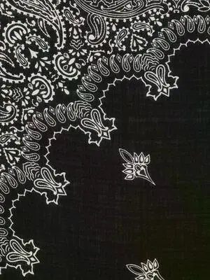 Destin Paisley-print Wool Scarf - Black