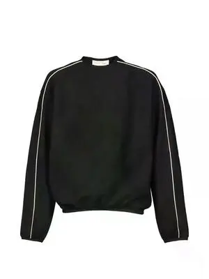 Fear Of God Signature Piping-detail Logo-embroidered Sweatshirt - Black