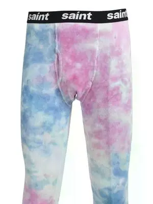 SAINT MXXXXXX Tie-dye Waffle-knit Thermal Pants