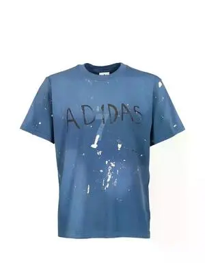 SONG FOR THE MUTE X Adidas Originals Paint-splatter Logo-print T-shirt - Blue