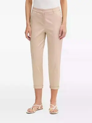 Sisley Cropped Turn-up Trousers - Neutrals