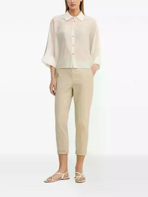 Sisley Cropped Turn-up Trousers