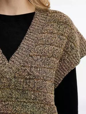 Sisley Striped V-neck Sweater Vest