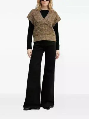 Sisley Striped V-neck Sweater Vest