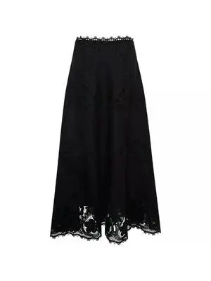 Ulla Johnson Guipure Lace-trimmed A-line Skirt