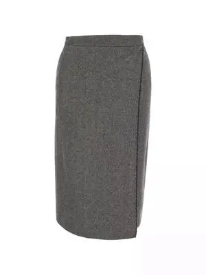 Antonelli Firenze Svevia Herringbone-pattern Wrap Midi Skirt