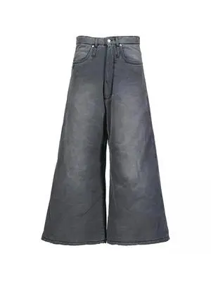 LỰU ĐẠN Washed-effect Wide-leg Jeans - Grey