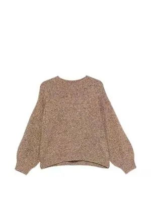 Soft Goat Mélange-effect Crew-neck Sweater
