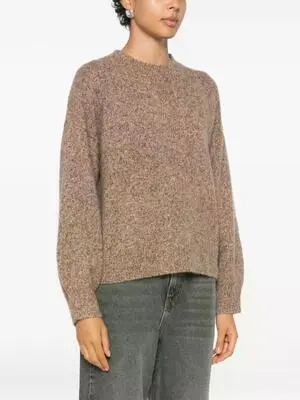 Soft Goat Mélange-effect Crew-neck Sweater