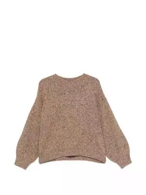 Soft Goat Mélange-effect Crew-neck Sweater