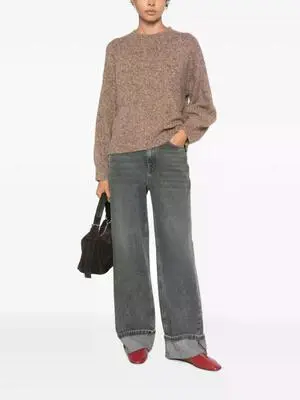 Soft Goat Mélange-effect Crew-neck Sweater