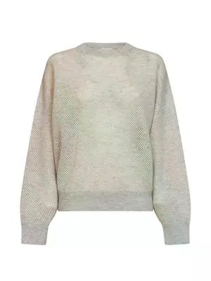 Brunello Cucinelli Openwork Lamé-thread Sweater - Neutrals
