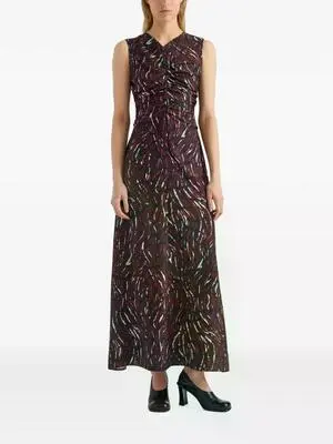 Proenza Schouler White Label Clem Printed Ruched Maxi Dress