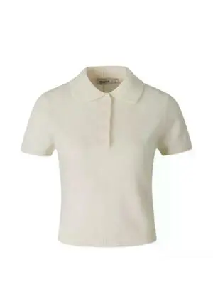 Simkhai Cashmere Short-sleeve Polo Shirt